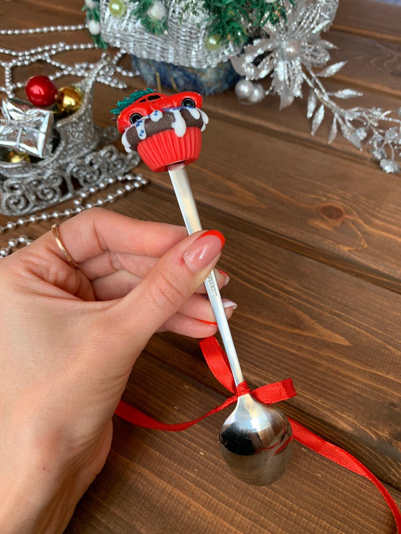 Christmas Spoon With Car Decor, Xmas Gift Boy, Holiday Stocking Stuffer ...